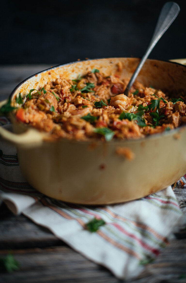 Jambalaya au poulet, saucisse et crevettes - Le Coup de Grâce